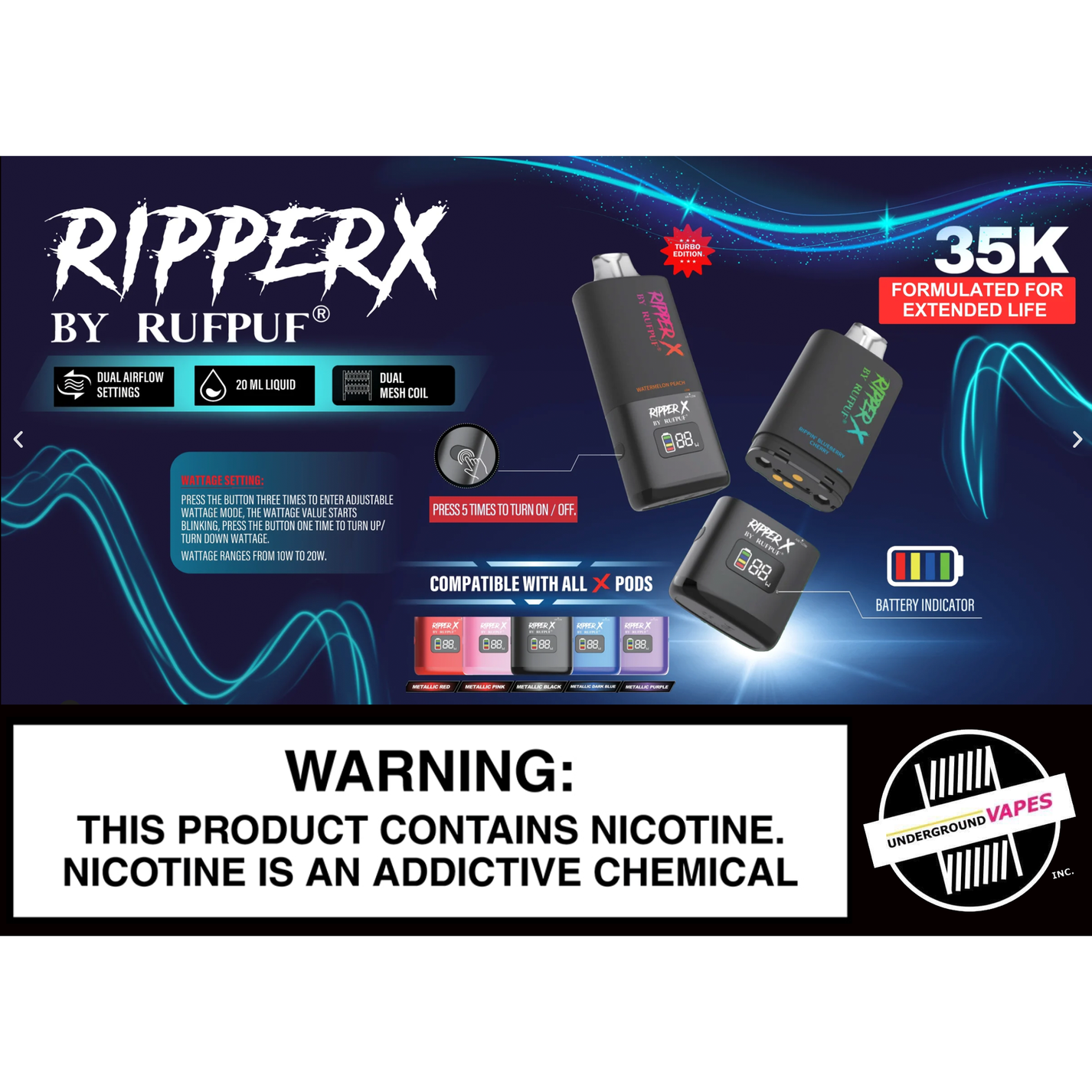 NEW ! RIPPER X 35,000 PODS (REQUIRES LEVEL X BATTERY SOLD SEPERATE IN ...